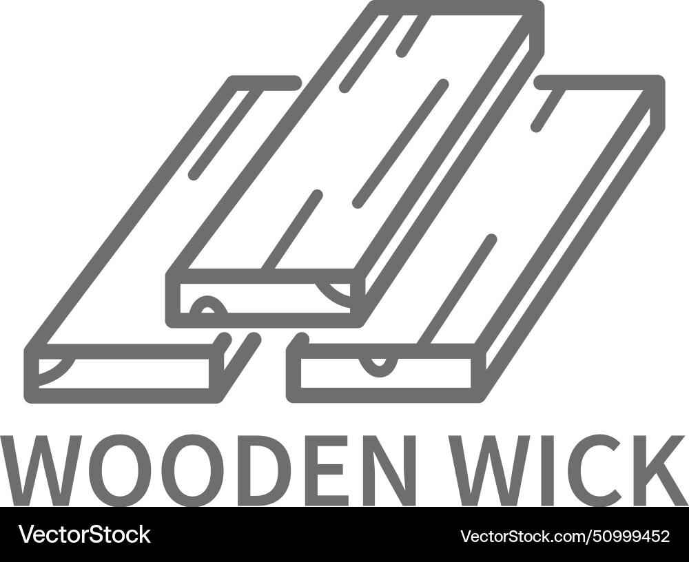 Wooden wick line icon Royalty Free Vector Image