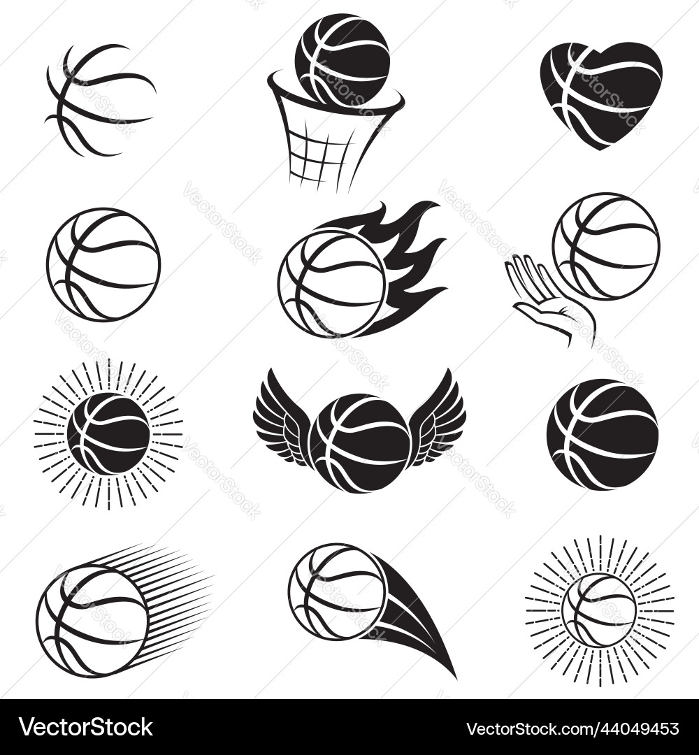 Basketball Ball Collection Royalty Free Vector Image