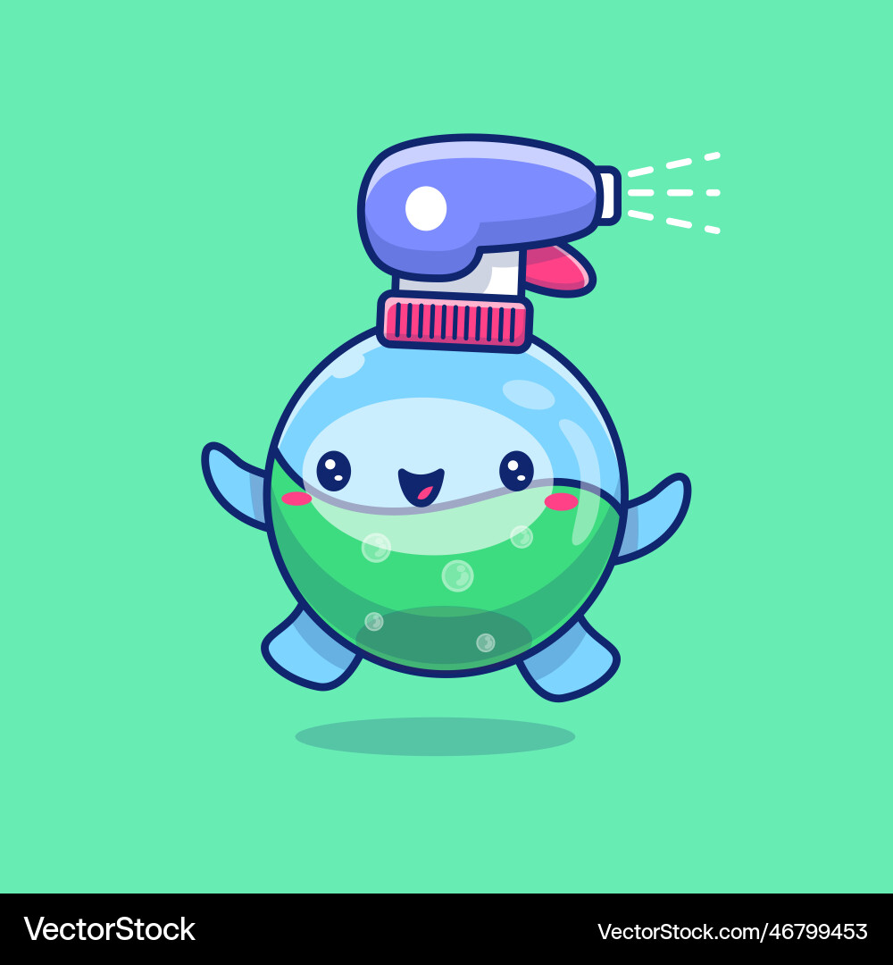 Cute disinfectant spray bottle cartoon – Free Vector | VectorStock