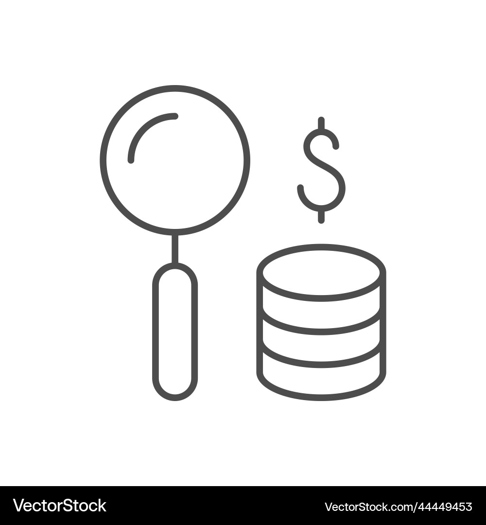 Financial inspection line outline icon Royalty Free Vector