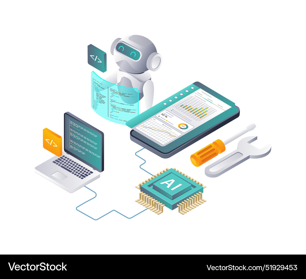 Future applications of ai robotics technology Vector Image