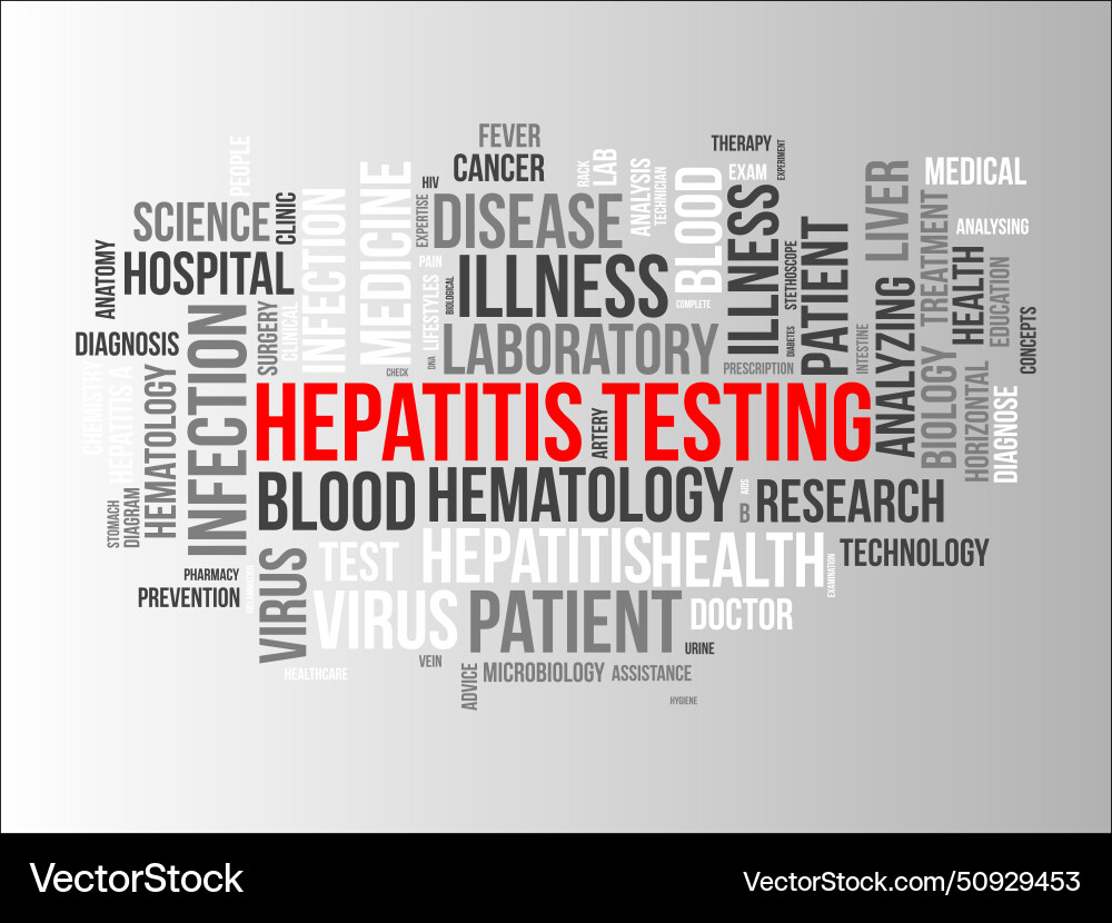 Hepatitis testing word cloud template health Vector Image
