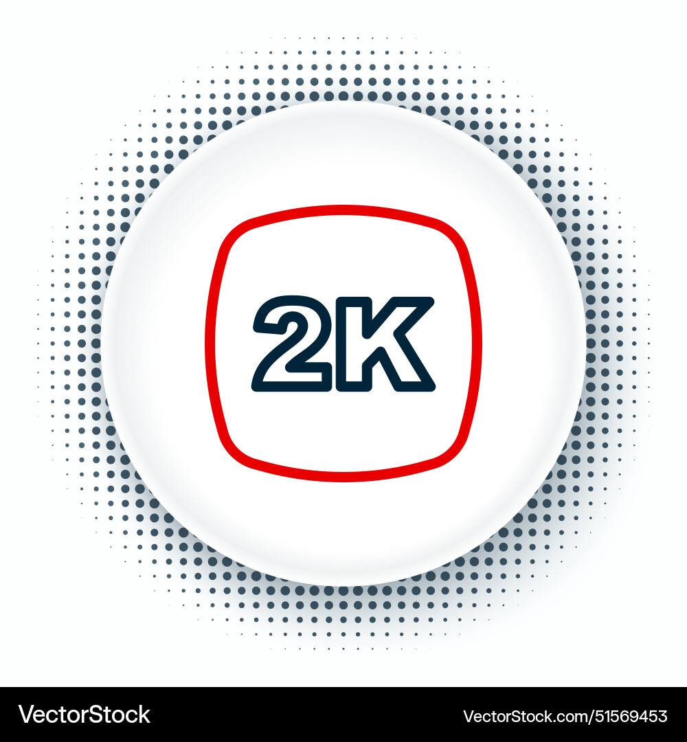 Line 2k ultra hd icon isolated on white Royalty Free Vector