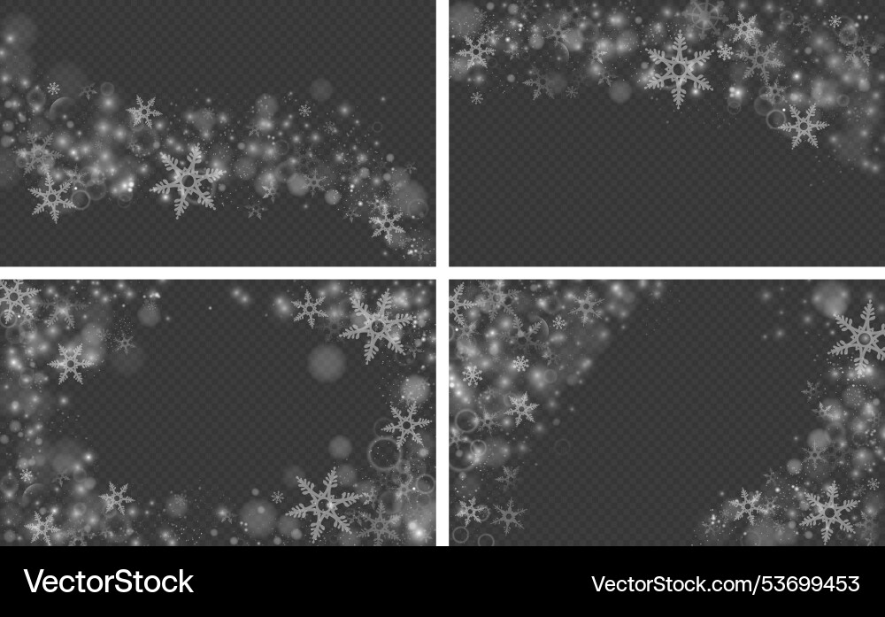 Realistic Falling Snowflakes Background Royalty Free Vector