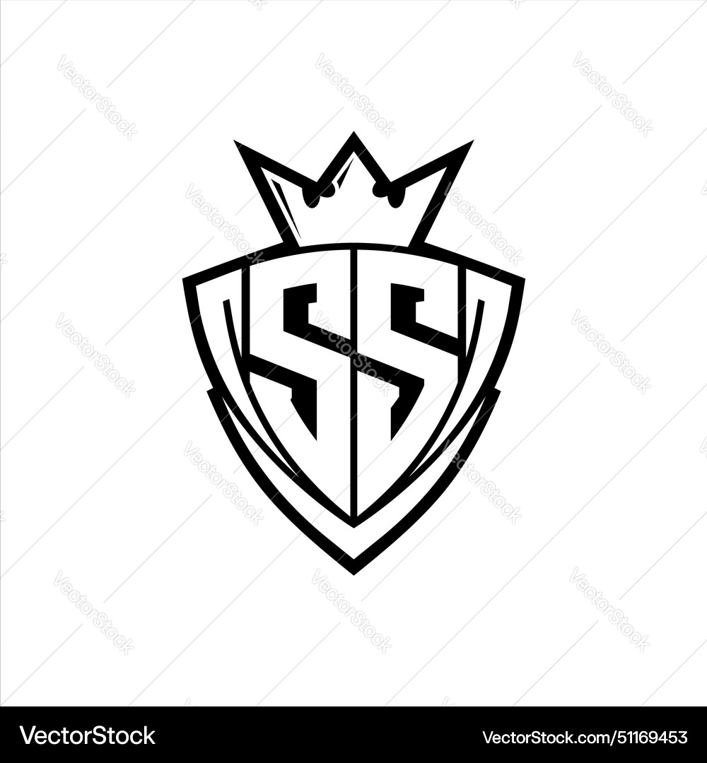 Ss letter logo with sharp triangle shield shape Vector Image