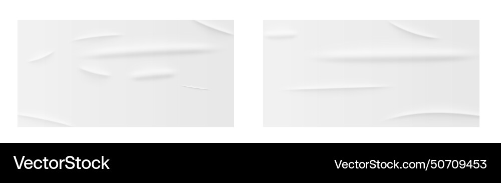 White glued and wrinkled paper background Vector Image