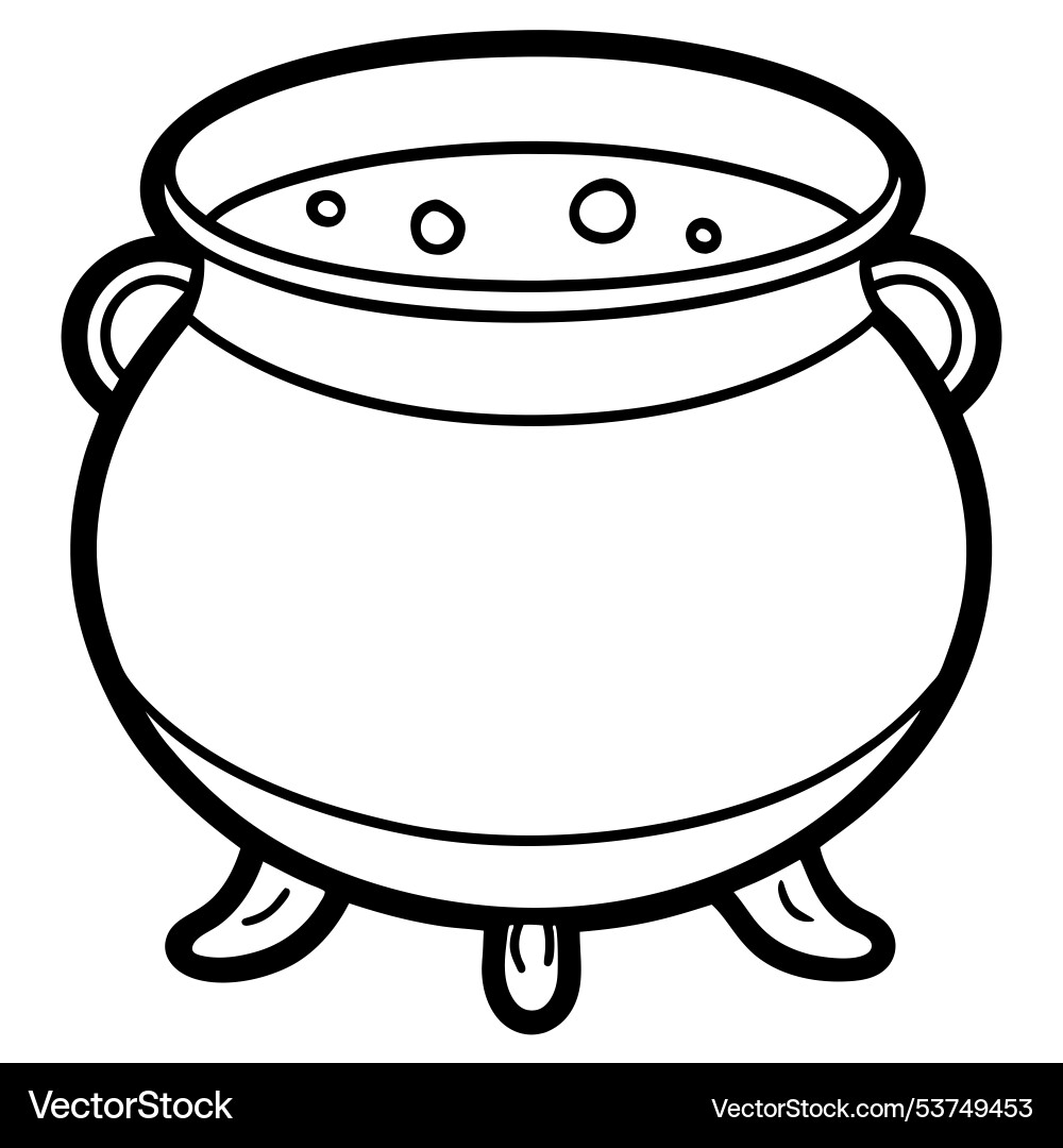 Witches cauldron isolated on a transparent Vector Image