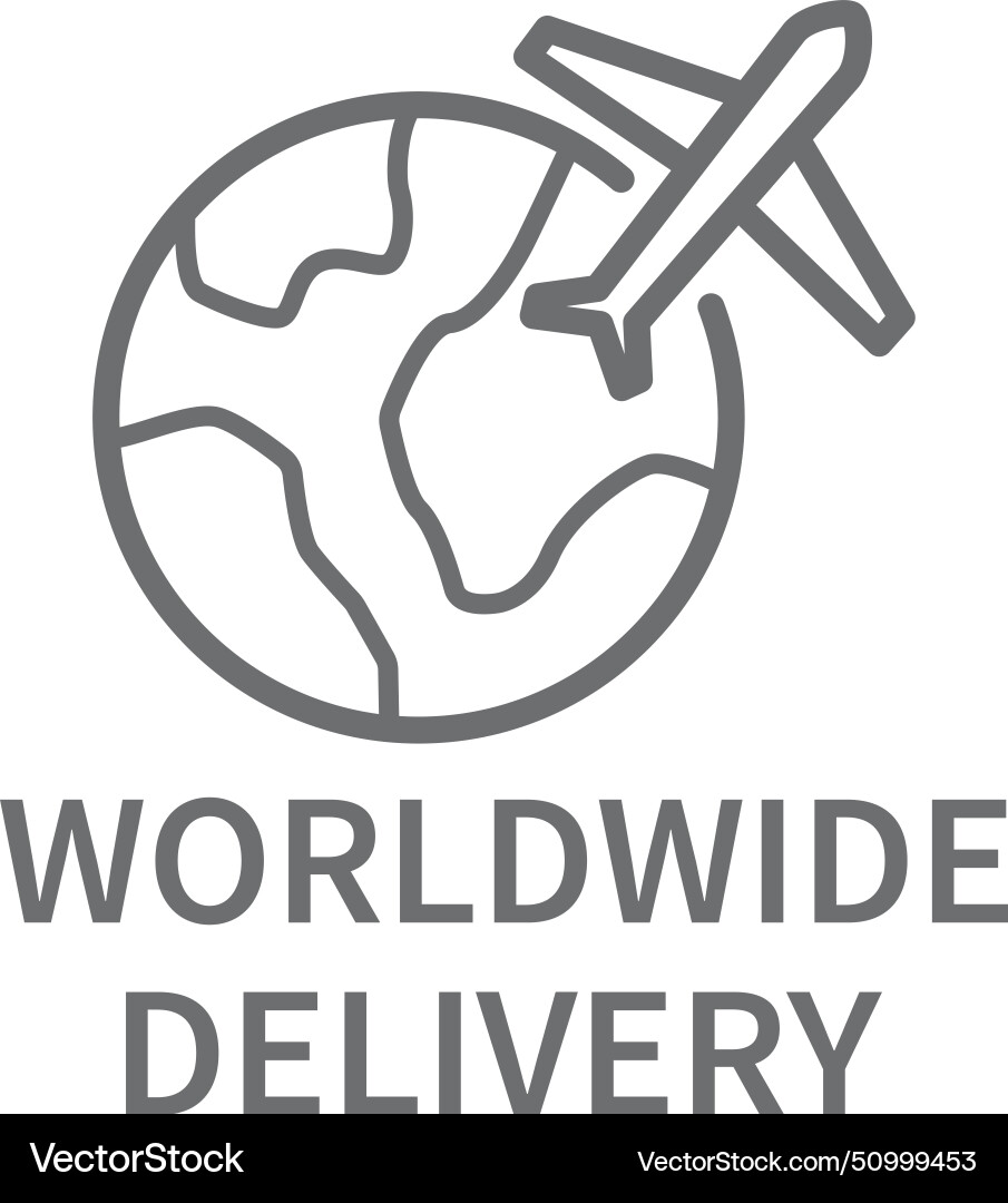 Worldwide delivery line icon Royalty Free Vector Image