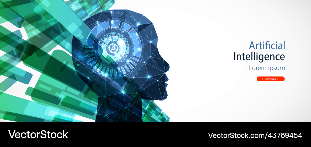 Artificial intelligence concept creative brain Vector Image