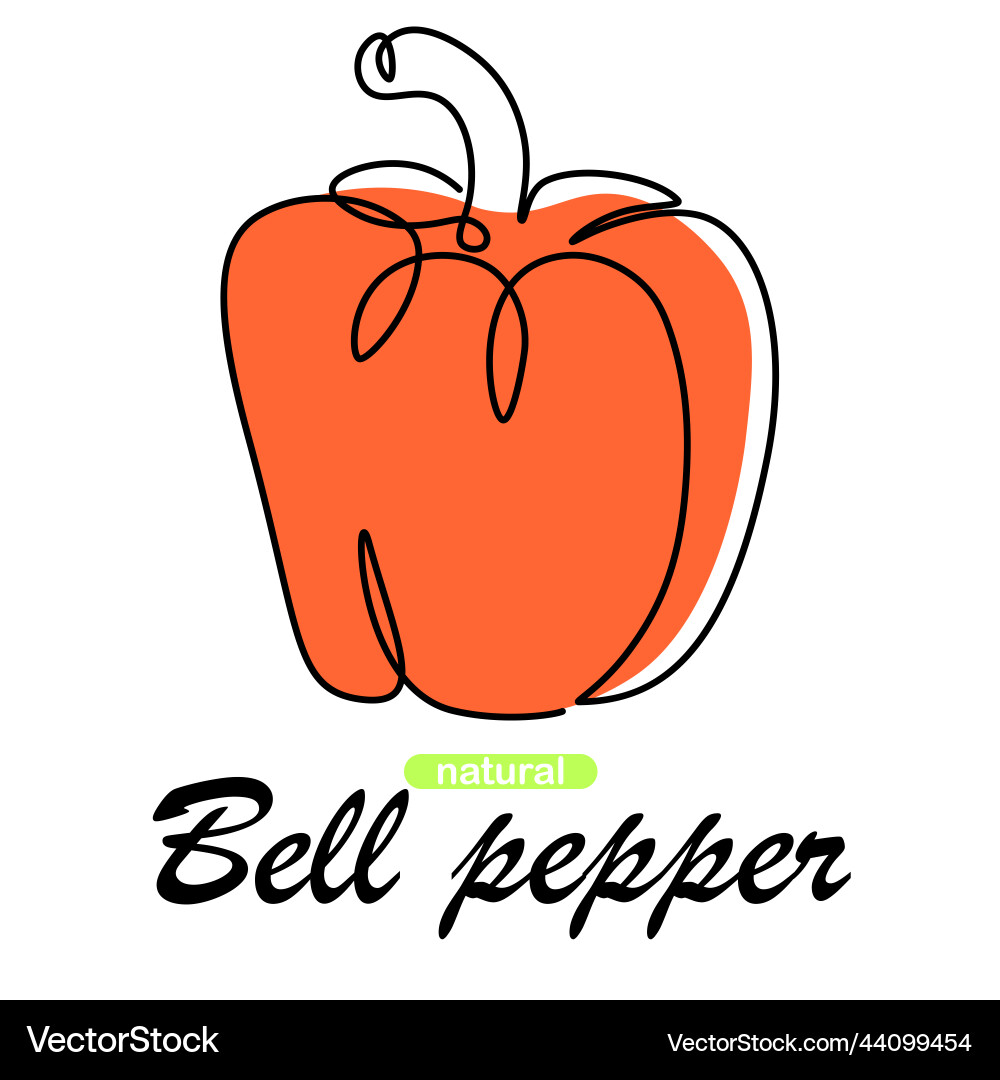 Bell pepper one line vegetables collection Vector Image