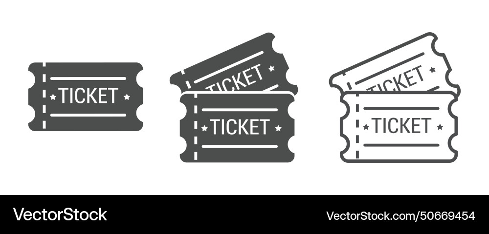 Event ticket coupon icon collection set Royalty Free Vector