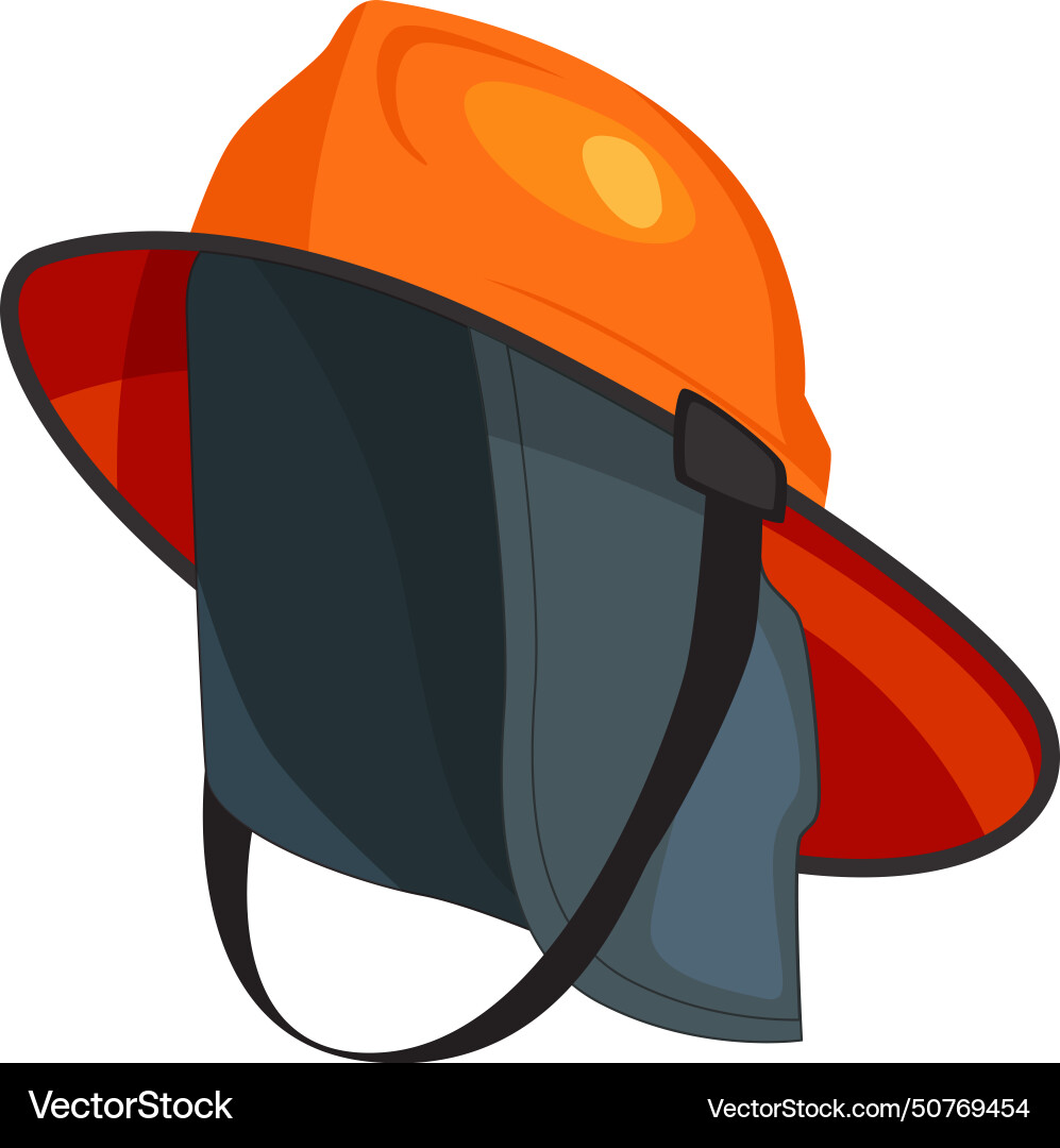 Firefighter helmet cartoon icon fire protection Vector Image
