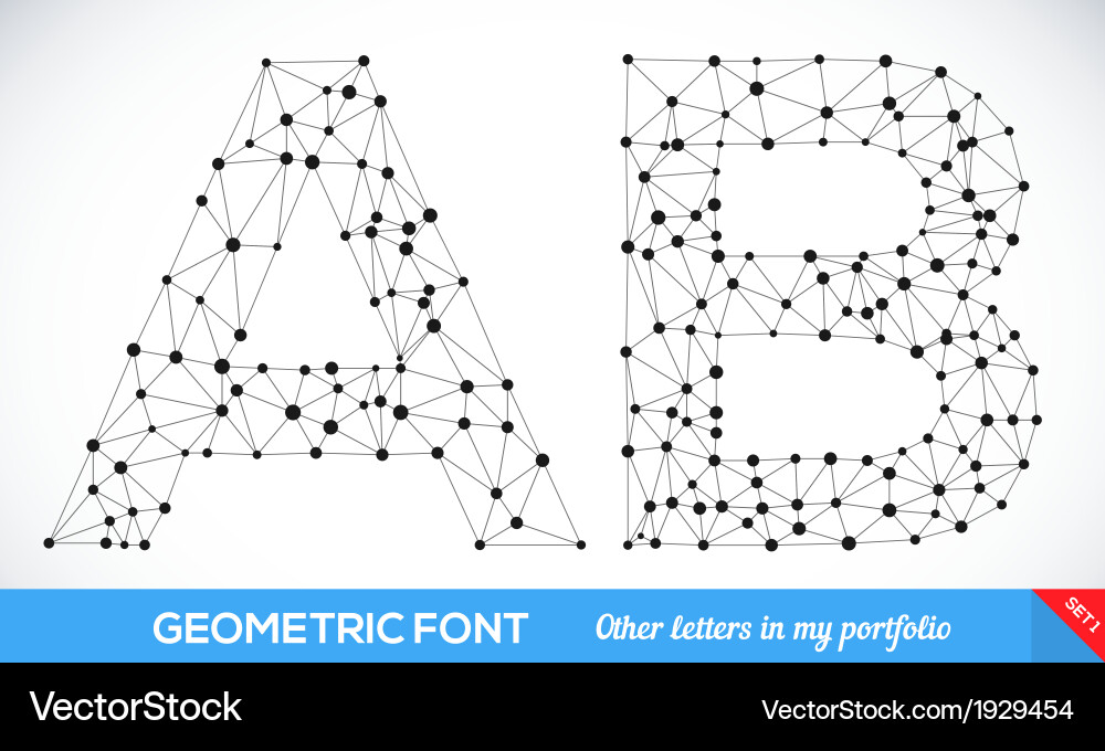 Geometric type font Royalty Free Vector Image - VectorStock