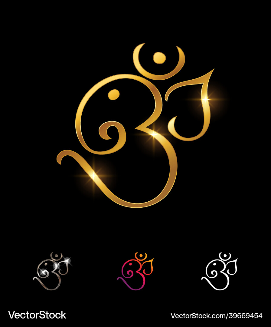 Golden ganesha sign Royalty Free Vector Image - VectorStock