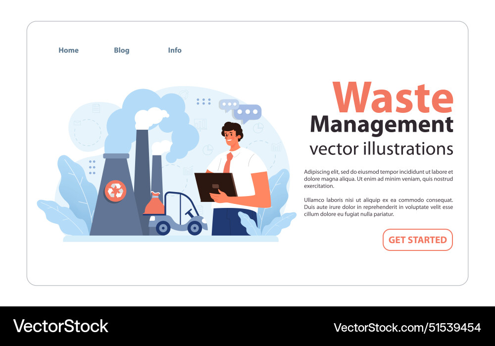 Industrial waste management concept flat Vector Image