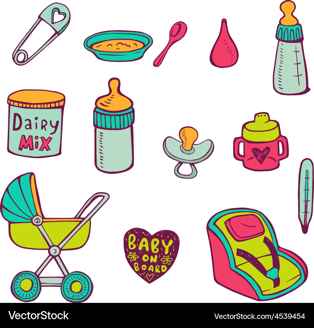 Infant icon set Royalty Free Vector Image - VectorStock