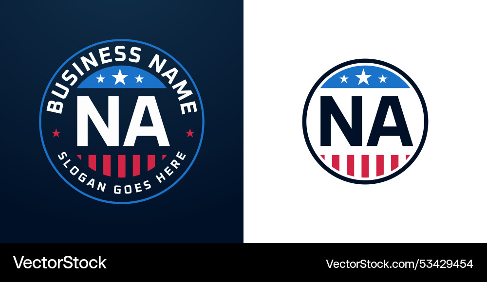 Patriotic na logo design letter Royalty Free Vector Image
