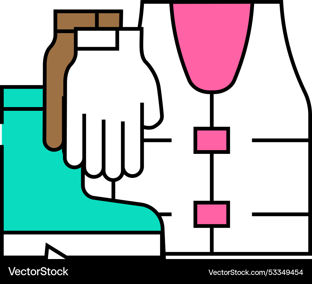 Protective clothing tool work icon color Vector Image