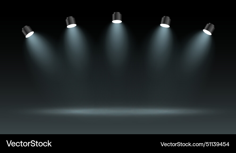 Realistic spotlight on dark background for Vector Image