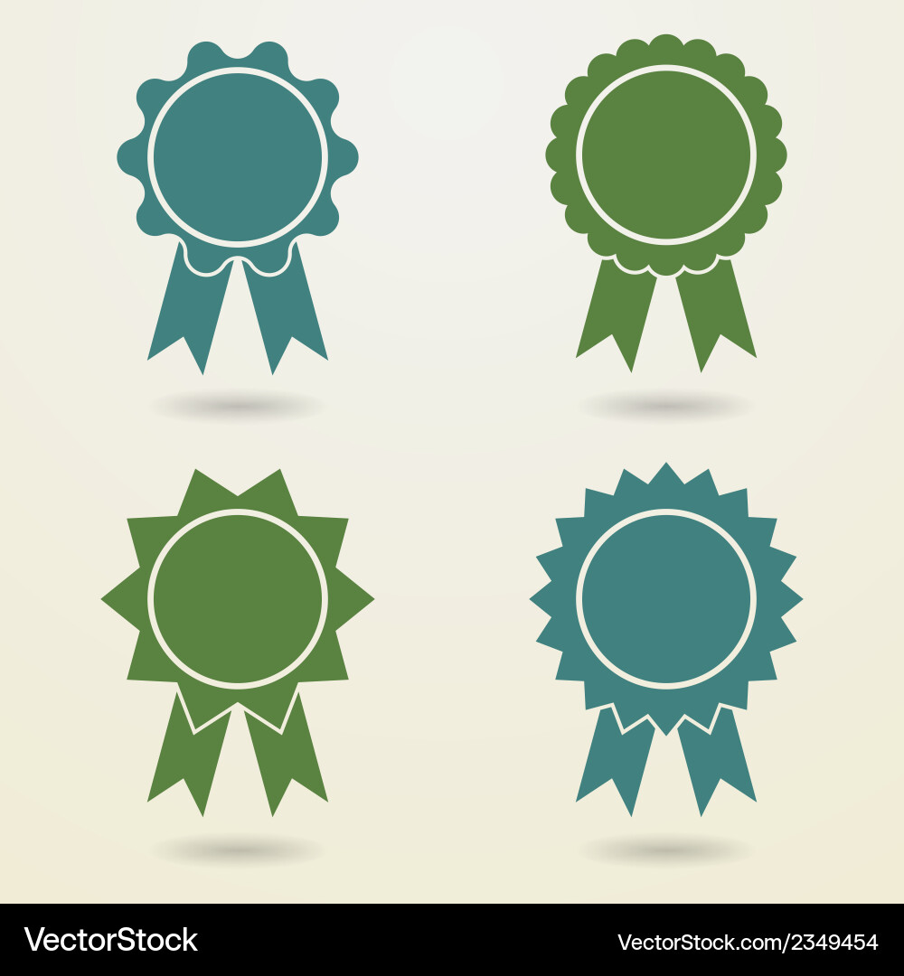 Set of empty badges with ribbons Royalty Free Vector Image