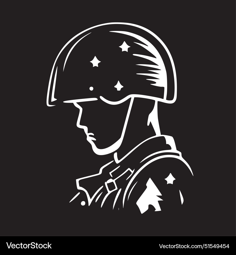 Soldier - minimalist and simple silhouette Vector Image