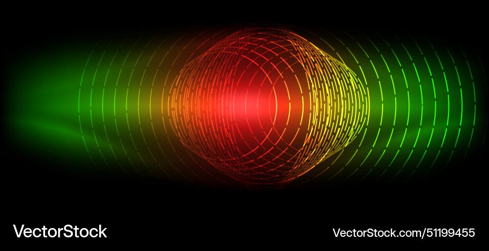 A red green and yellow wave on a black Royalty Free Vector