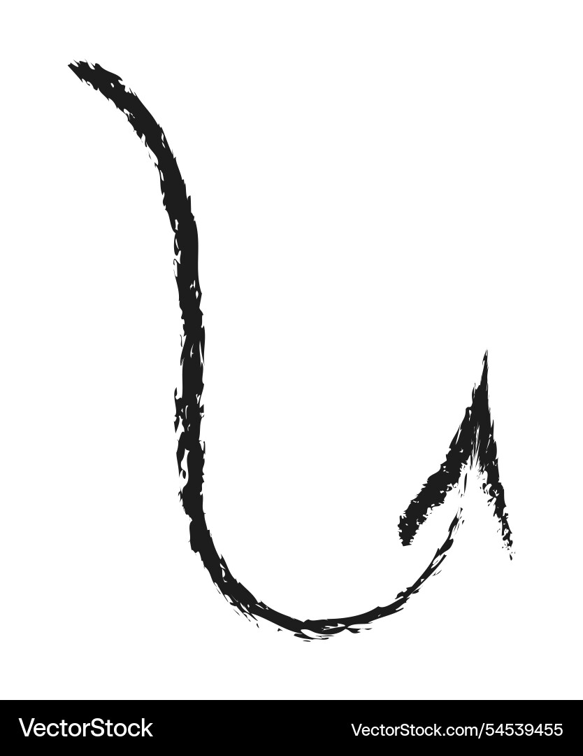 Arched arrow up hand drawn charcoal Royalty Free Vector