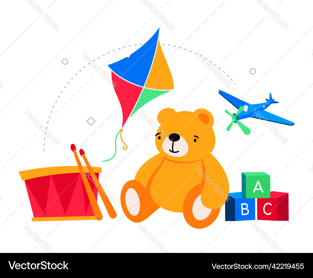 Childhood and educational toys - modern colored Vector Image