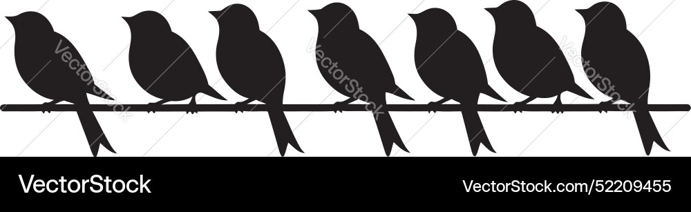 Chirpy charisma cartoon birds on wire logo design Vector Image