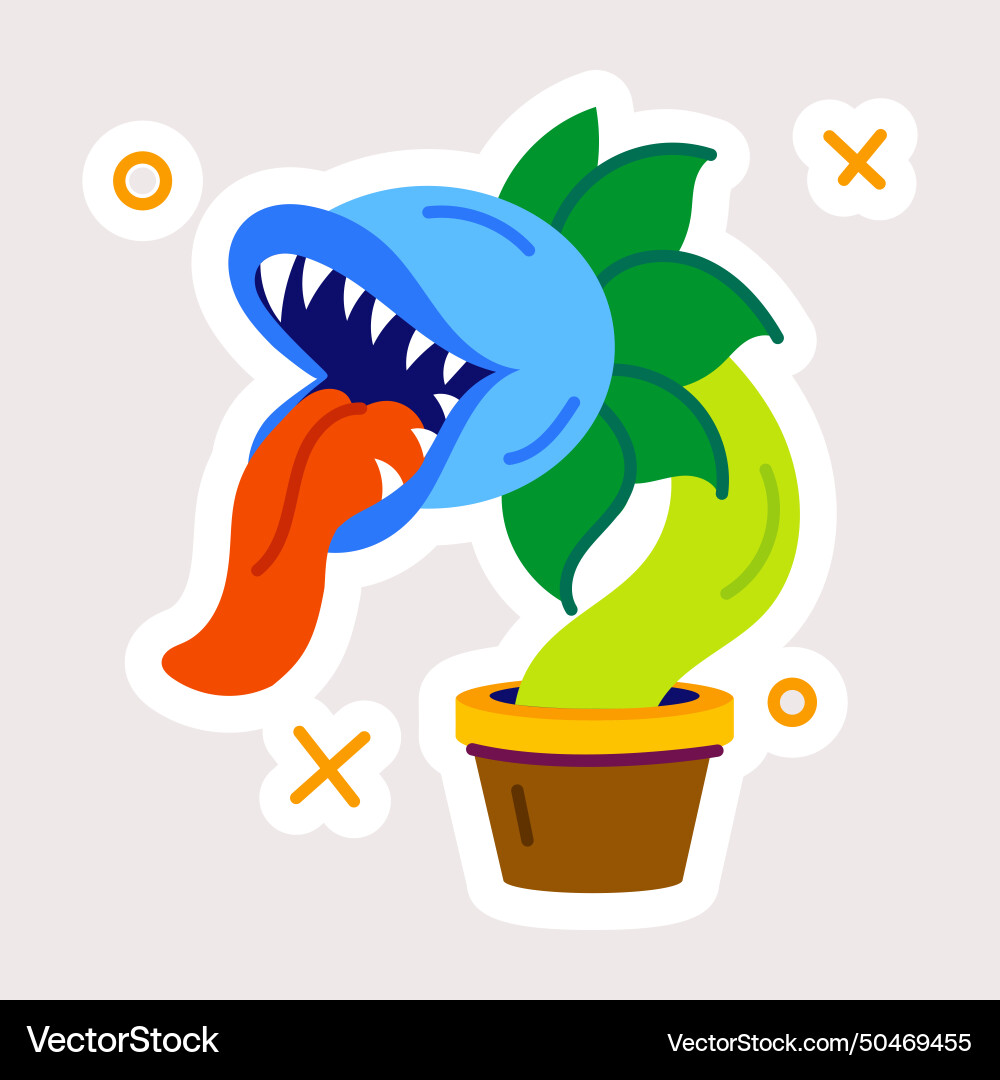 Eating plant Royalty Free Vector Image - VectorStock