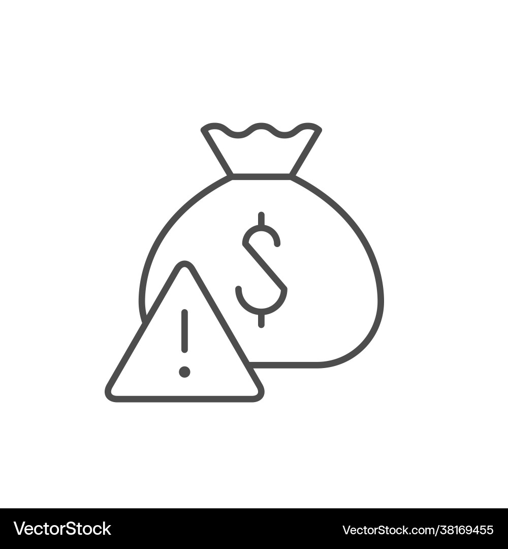Financial risk line outline icon Royalty Free Vector Image