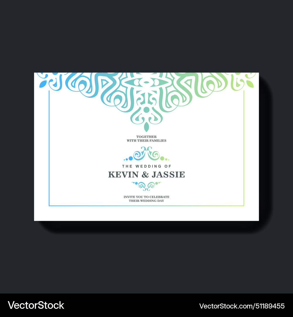 Gradient retro wedding invitation template Vector Image