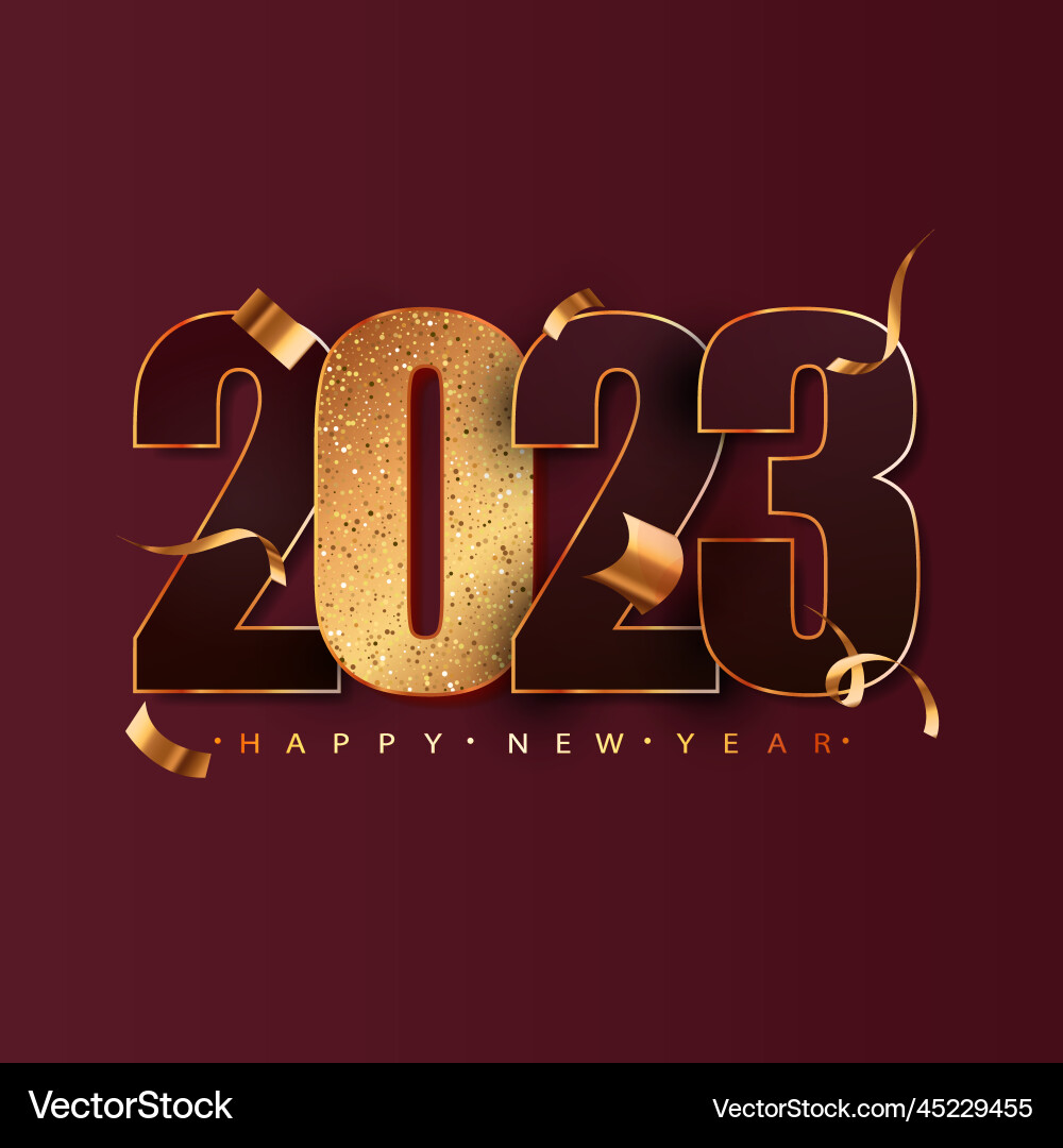 Happy new year 2023 calligraphy with background Vector Image