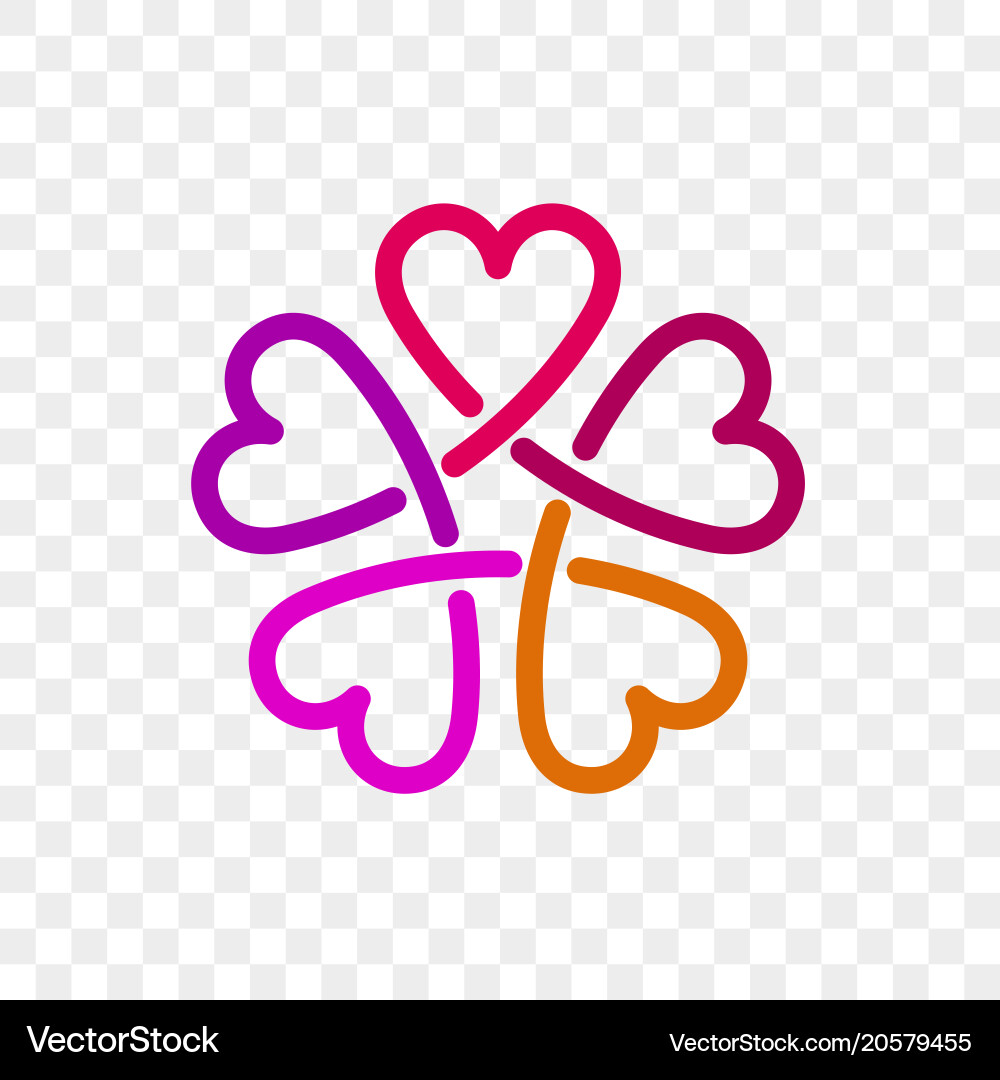 Heart logo flower icon Royalty Free Vector Image
