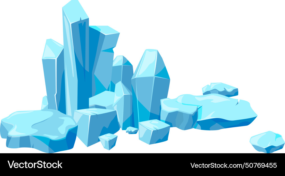 Ice crystal block cartoon game landscape element Vector Image