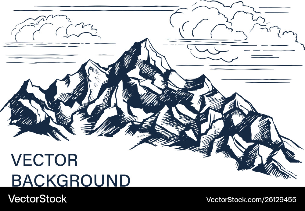 Mountain Sketch - Rocks & Horizons Royalty Free Vector