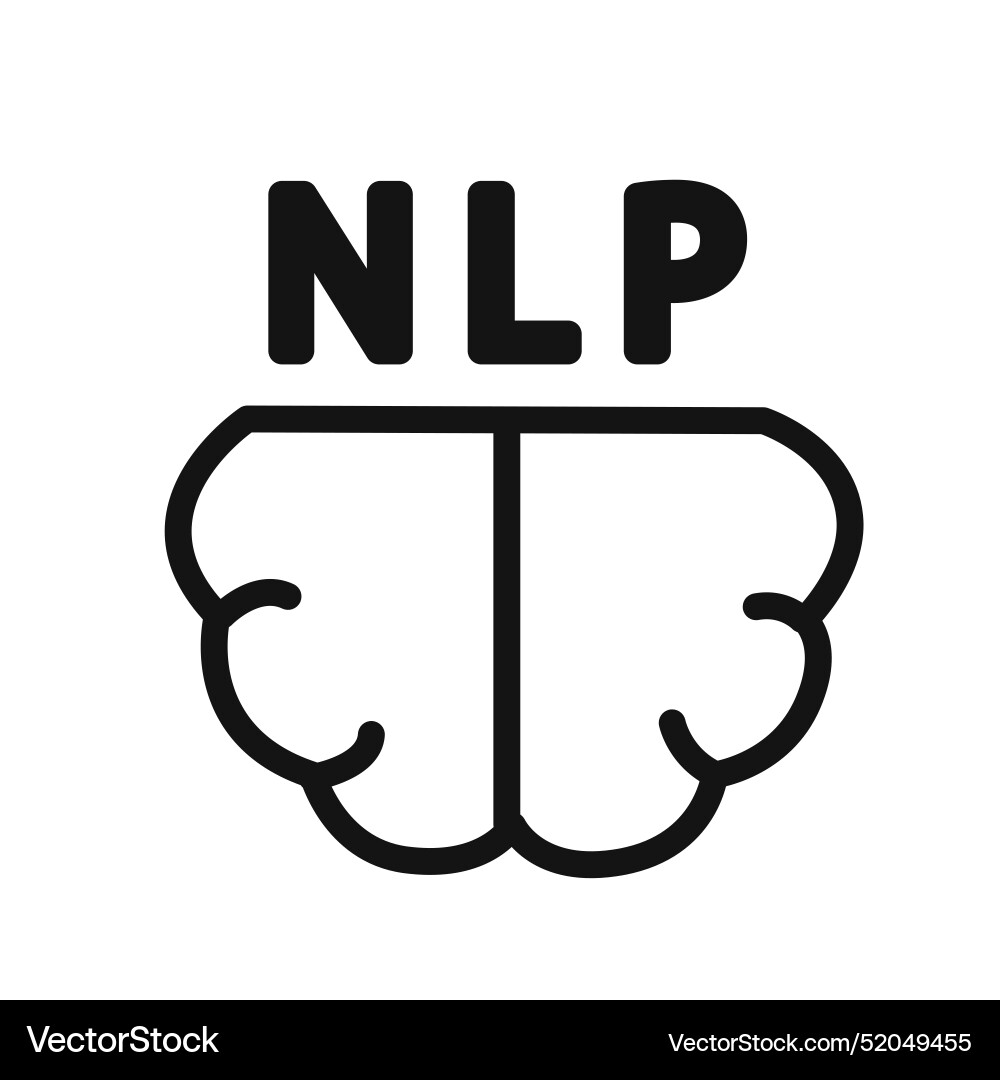 Nlp icon linear graphics sign Royalty Free Vector Image