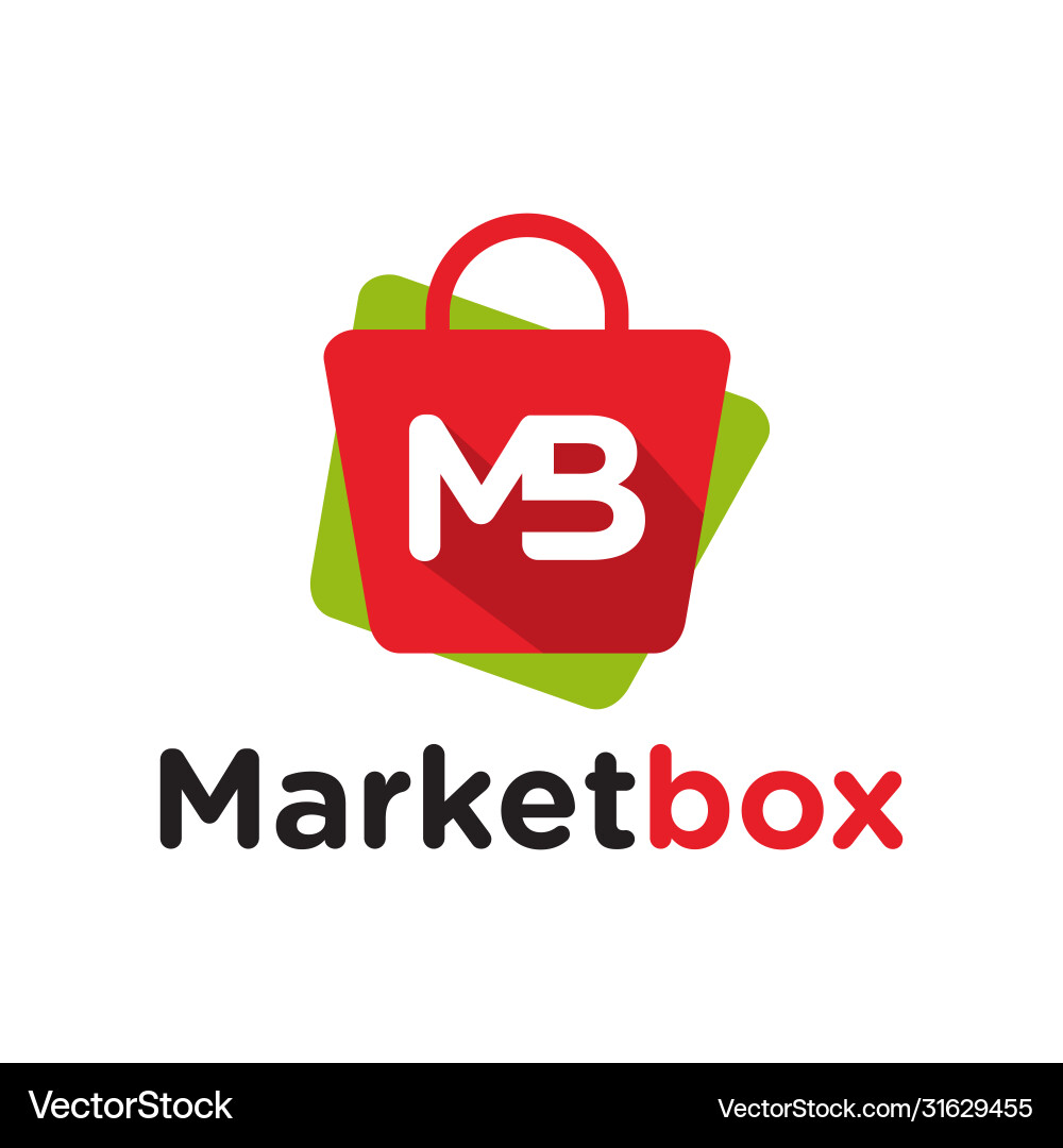 Store logo bag letter mb Royalty Free Vector Image