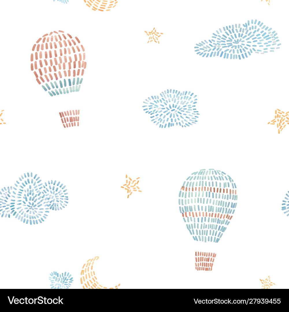Watercolor seamless pattern with air Royalty Free Vector