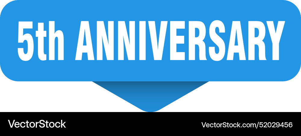 5th anniversary sticker sign Royalty Free Vector Image