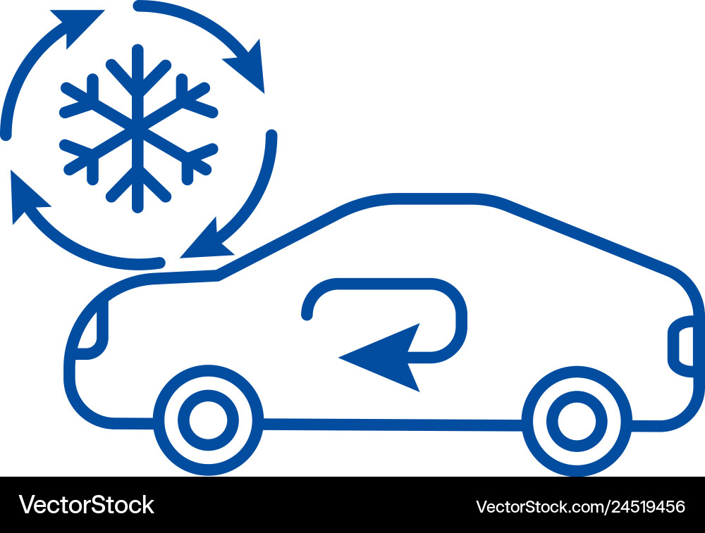 Air conditioning car service line icon concept Vector Image