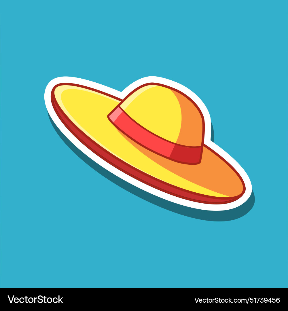 Beach hat sticker Royalty Free Vector Image - VectorStock