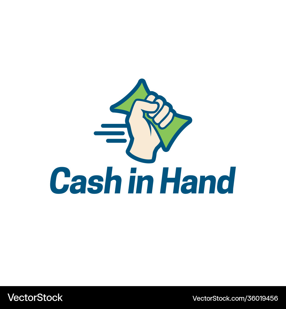 Cash in hand logo and icon Royalty Free Vector Image