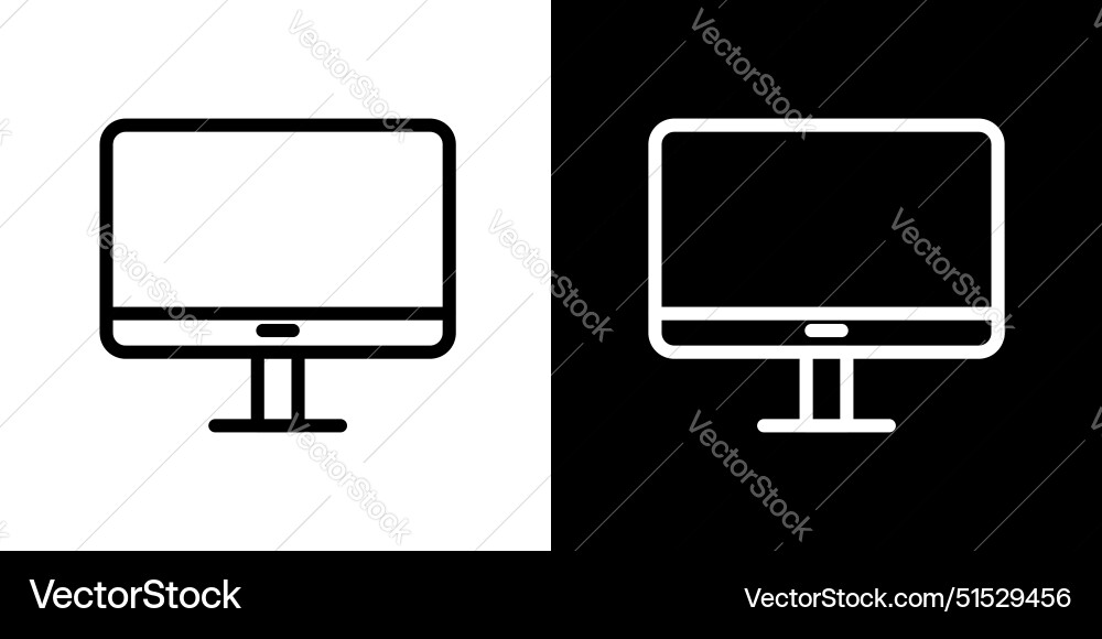 Computer screen icon set desktop pc monitor Vector Image