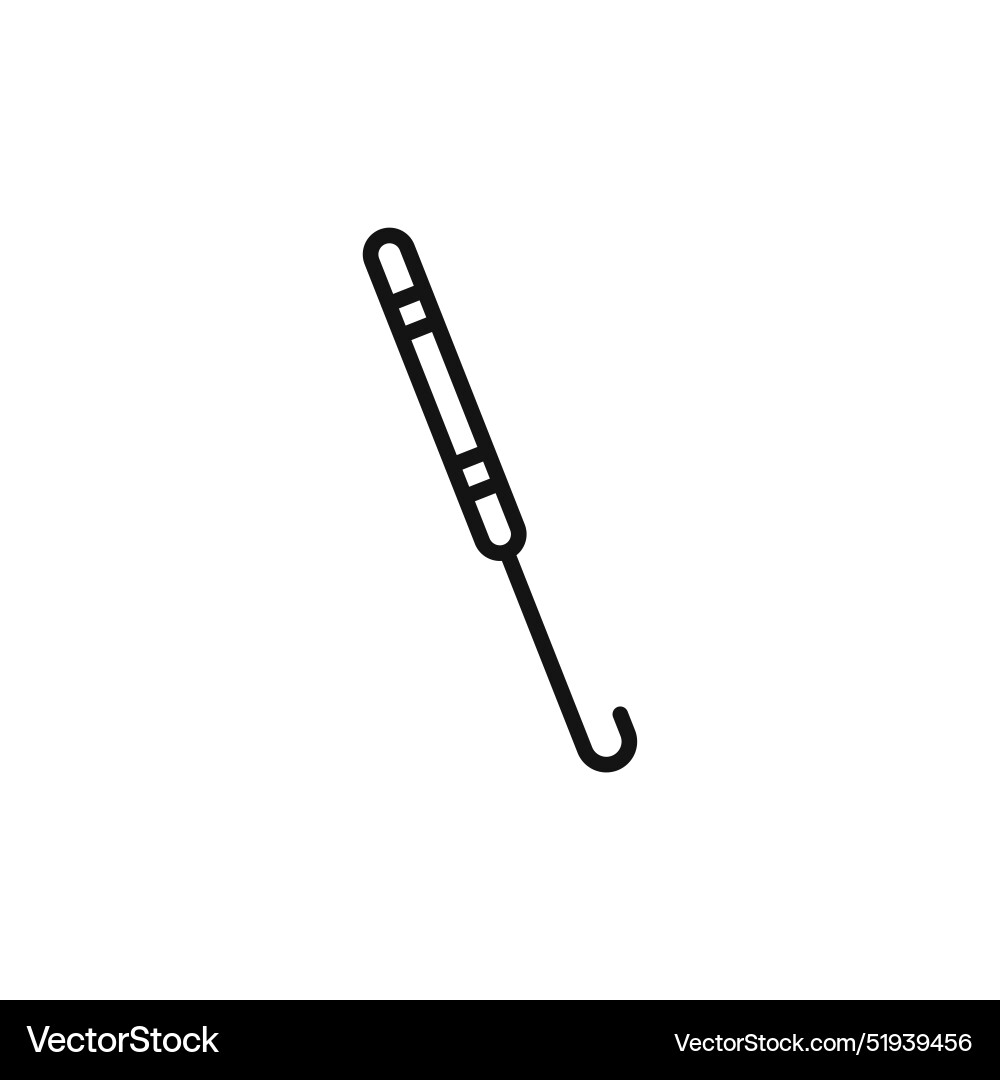 Crochet needle icon logo sign outline Royalty Free Vector