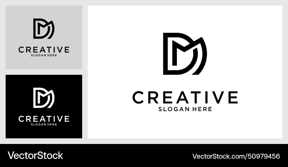 Dm or md initial letter logo design Royalty Free Vector