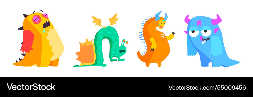 Freaky monster character with funny face Vector Image