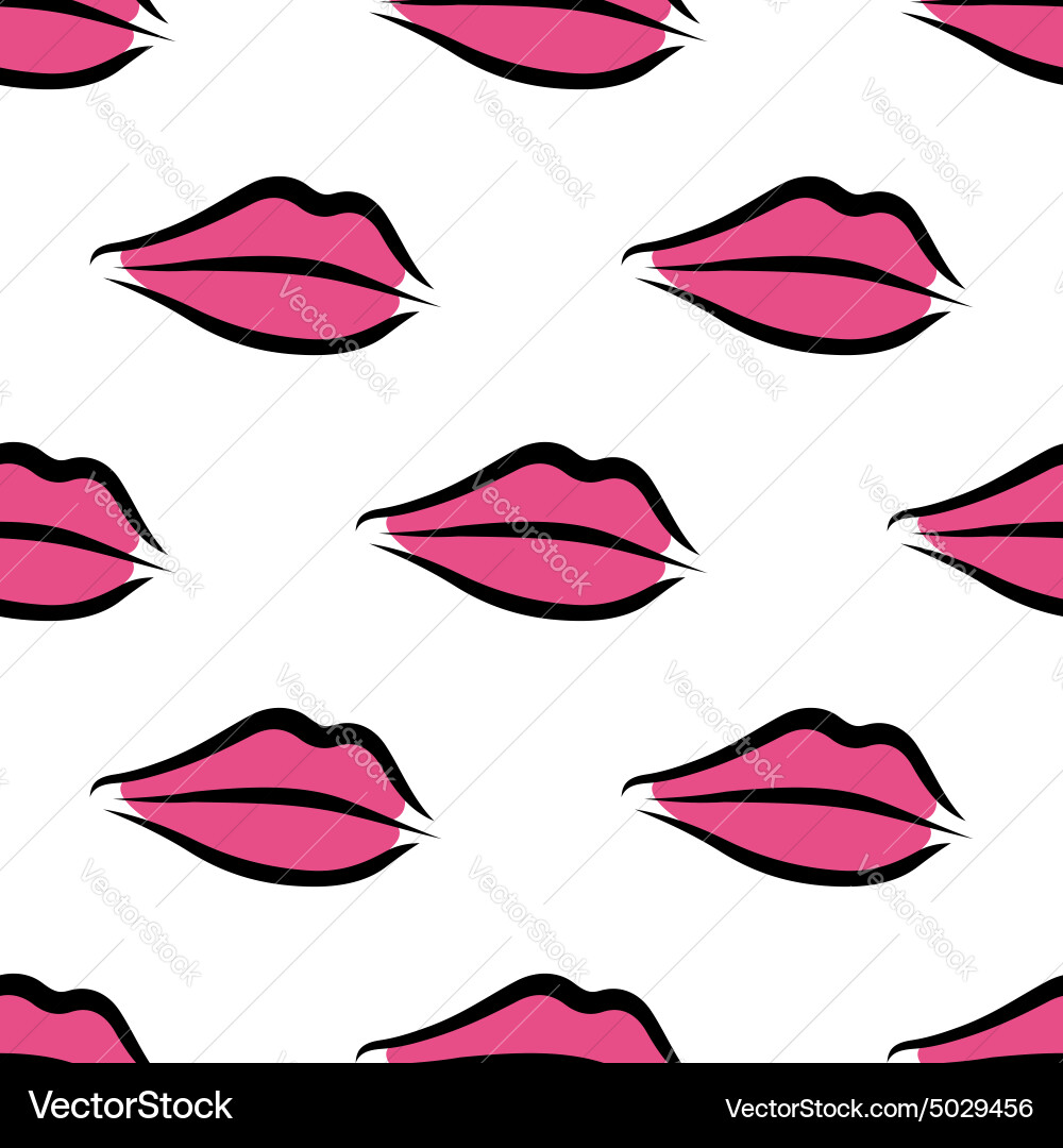 Hot Pink Lips Pattern Royalty Free Vector Image