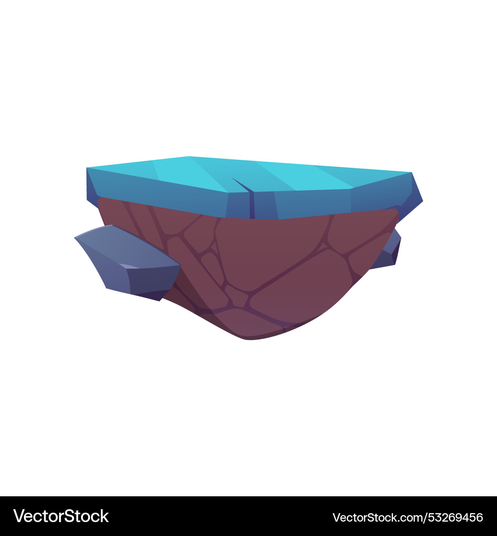 Level platform with blue surface game island land Vector Image