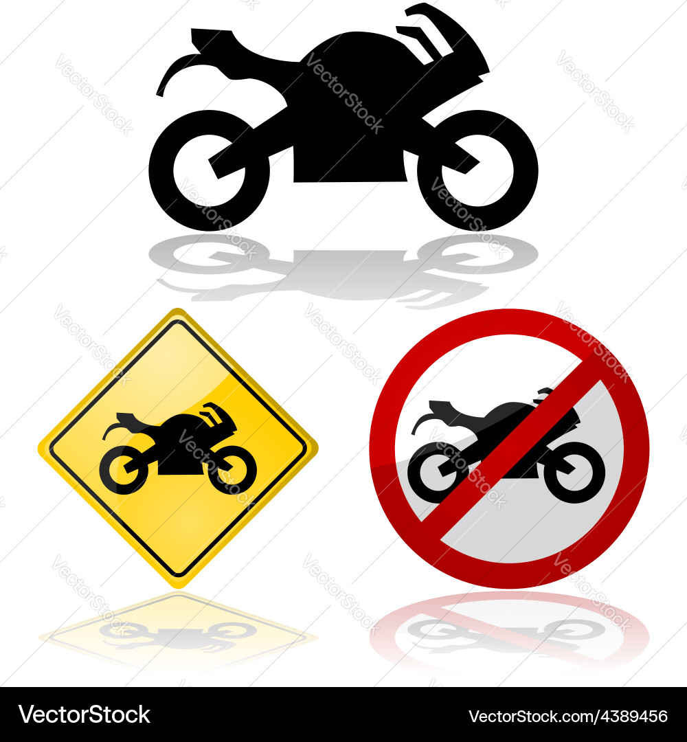 Motorcycle signs Royalty Free Vector Image - VectorStock